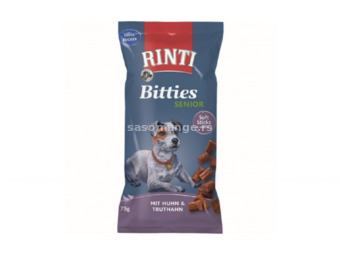 Poslastica za starije pse Rinti Bitties Senior pile+cur - 75 g