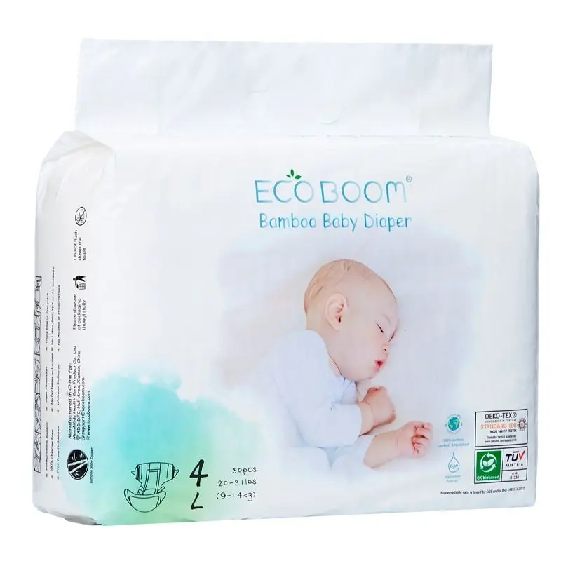 ECO BOOM Biorazgradive Jednokratne Pelene za bebe, Veličina L, od 9-14kg, 30kom
