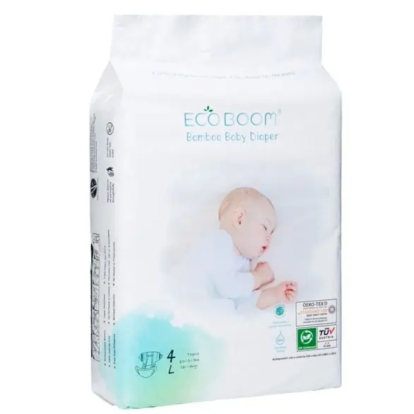 ECO BOOM Biorazgradive Jednokratne Pelene za bebe, Veličina L 4, od 9-14kg, 70kom