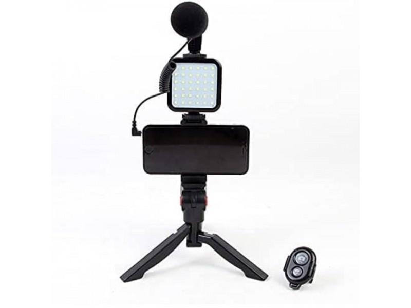 Stativ sa mikrofonom, LED reflektorom i držačem