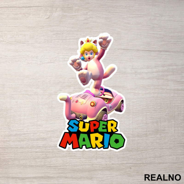 PRINCEZA BRESKVICA - MAČKA - CAT PEACH - SUPER MARIO - NALEPNICA