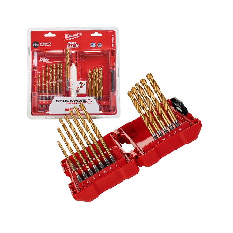 Milwaukee Set udarnih burgija za metal, HSS-G Tin, 2 – 10 mm, 48894760