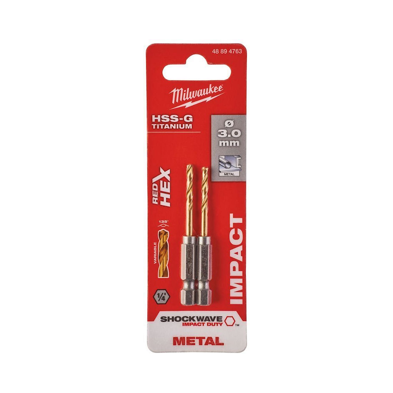 Milwaukee Udarna burgija za metal, HSS-G Tin, 3 x 23/65 mm, 48894763