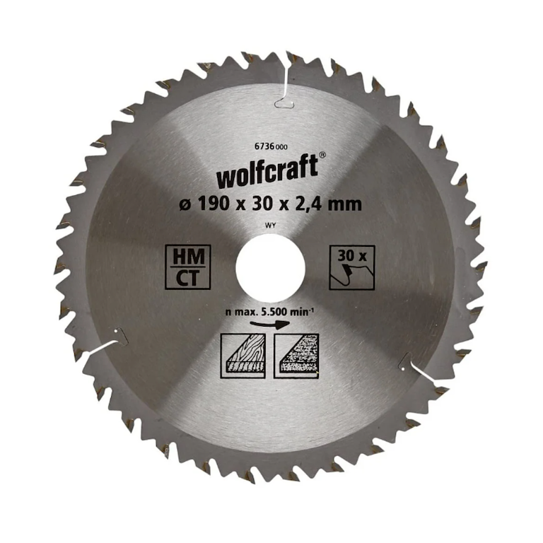 Wolfcraft List kružne testere, 190 x 30 x 2.4 mm – 6736000