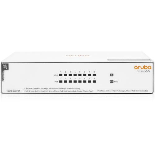 HP Aruba Instant On 1430 8G Class4 PoE 64W Switch | R8R46A