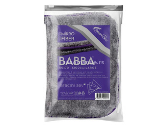 BABBA - Dvoslojni mikrofiber peškir za sušenje automobila 1300 GSM - tamno siva