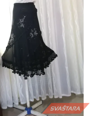 Crna čipka suknja J. WEI
