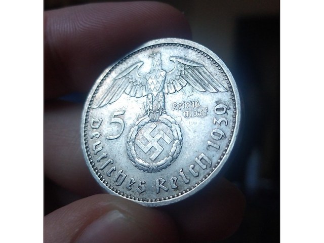 5 Reichsmark A 1939. XF