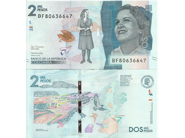 Colombia 2000 pesos 2019. UNC