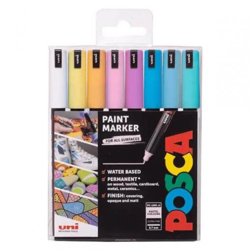 UNI SET PC-1MR POSCA /0.7mm 1/8 PASTELNE BOJE