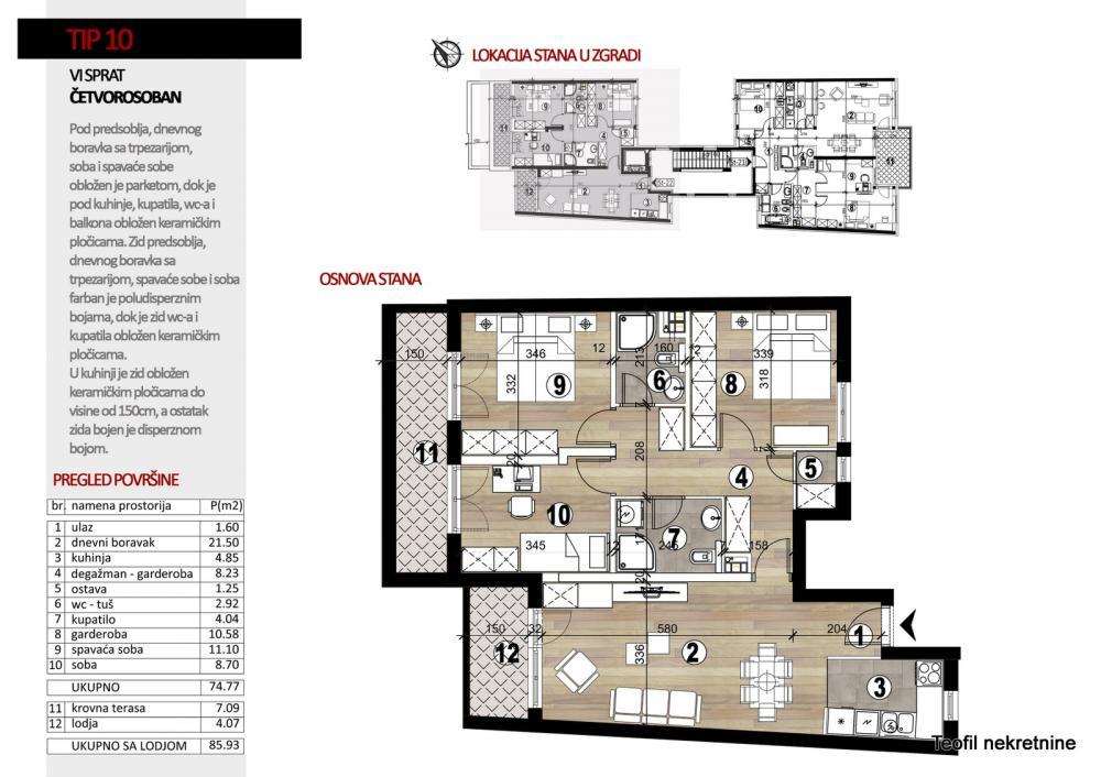 Čelopečka, Četvorosoban stan na prodaju, 86m2, 297.500€