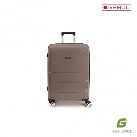 Kofer Gabol Midori srednje veličine proširivi - polipropilen siva boja