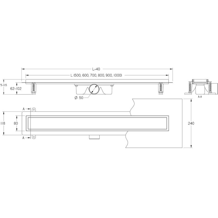 -Kanalica VOGI DUO inox set