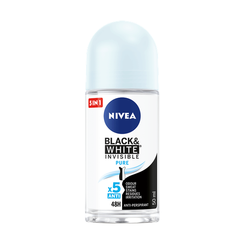 NIVEA Black&White Invisible Pure dezodorans roll-on 50ml