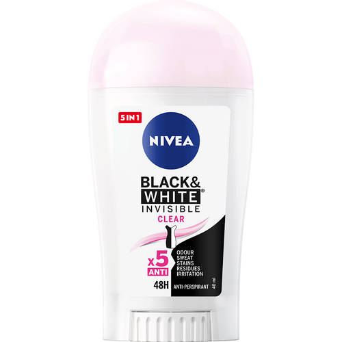 NIVEA Black&White Invisible Clear dezodorans u stiku 40ml