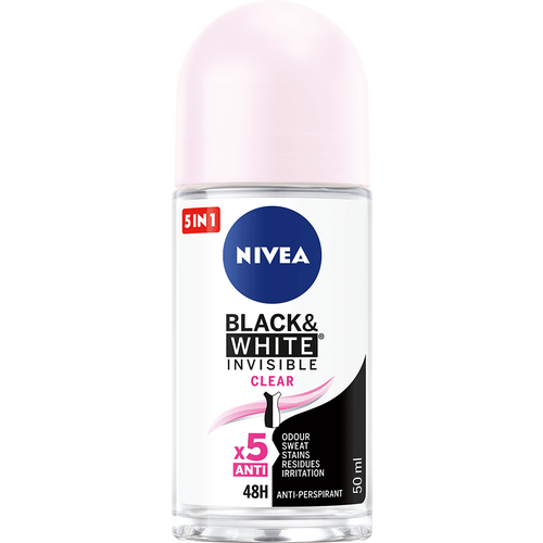NIVEA Black&White Invisible Clear dezodorans roll-on 50ml