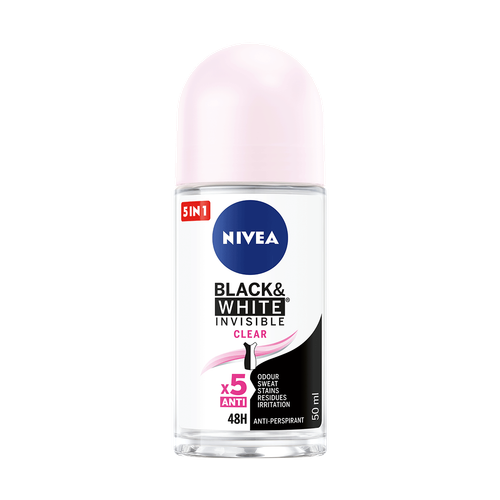 NIVEA Black&White Invisible Clear dezodorans roll-on 50ml