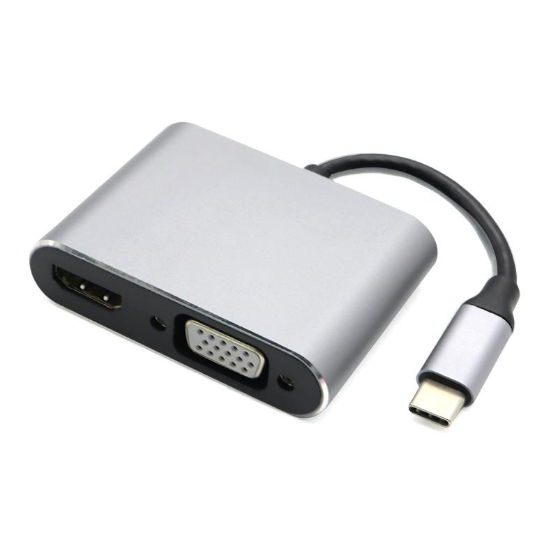 Hub Type-C to HDMI+VGA+Type C+USB3.0 (4 u 1)