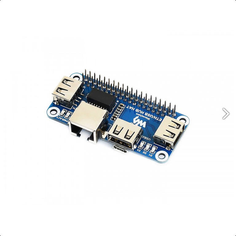 Raspberry Pi HAT, Ethernet / USB HUB, 1x RJ45, 3x USB