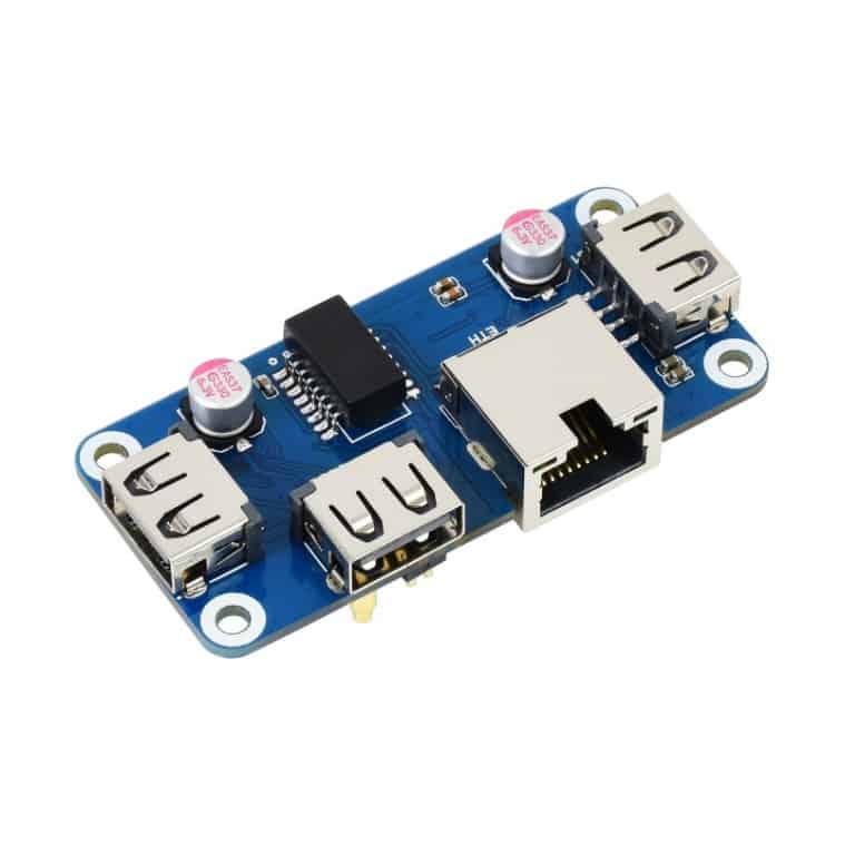 Raspberry Pi Ethernet / USB HUB HAT (B), 1x RJ45, 3x USB 2.0