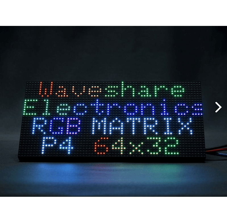 RGB full color LED Matrix Panel, 4mm Pitch, 64×32 piksela, podesiva osvetljenost, 256×128 mm