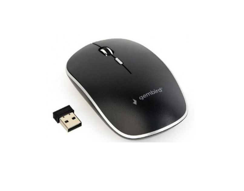 Bežični miš 2.4GHz optički USB 800-1600 dpi, crno-beli