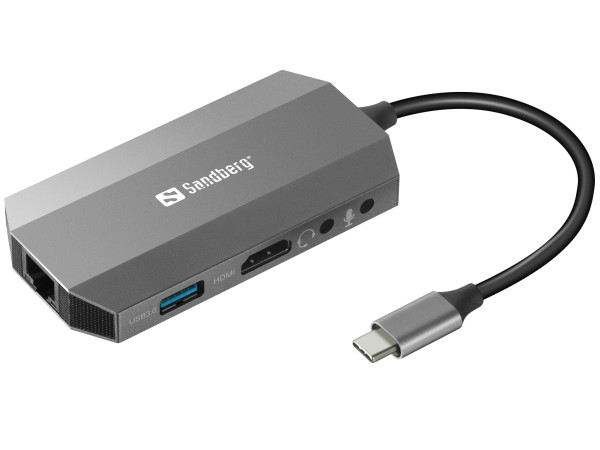 DOCKING STATION SANDBERG 6IN1 USB-C – HDMI/USB 3.0/USB C/LAN PD 136-33