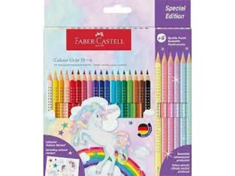 FABER-CASTELL DRVENE BOJICE GRIP 1/18 UNICORN+6 SPARKLE PASTEL 201543 G199