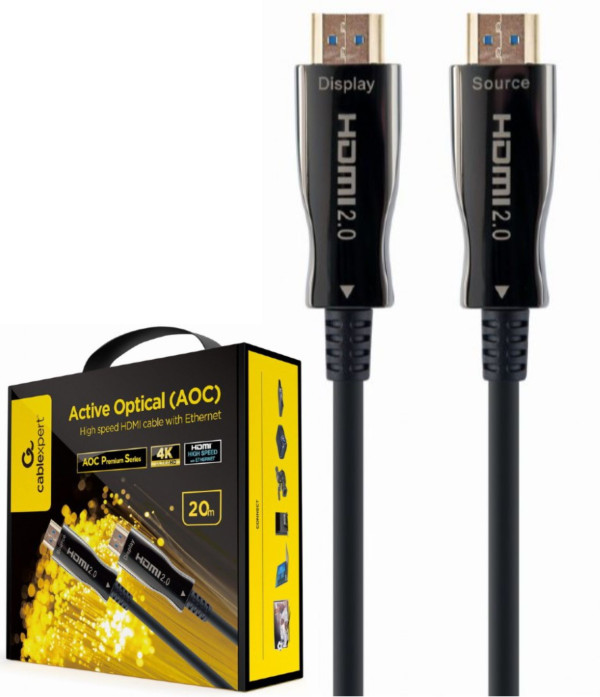 CCBP-HDMI-AOC-20M-02 Gembird Active Optical (AOC) High speed HDMI cable with Ethernet Premium 20m