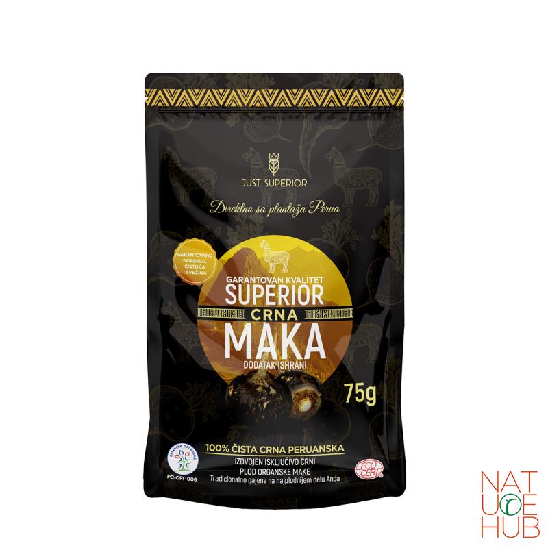 Superior crna organska maka u prahu, 75g