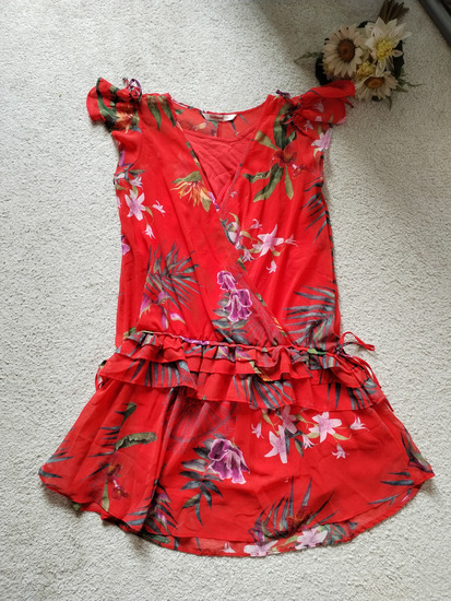 ♫ ♪ ♫ DESIGUAL crvenocvetna haljina