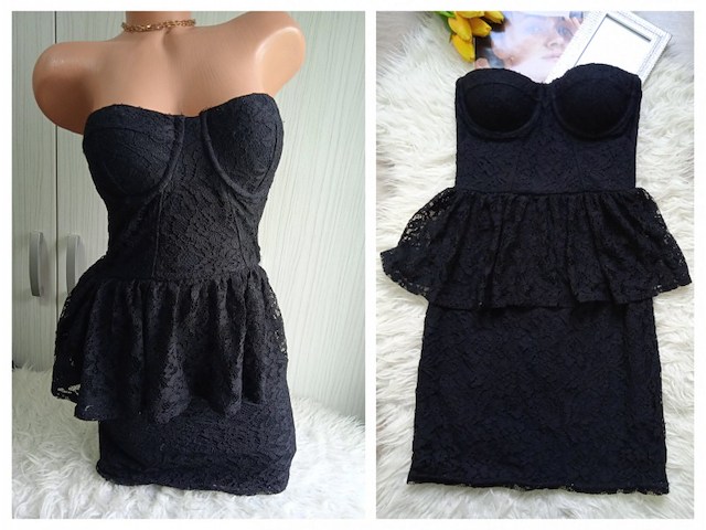 CRNA CIPKANA BIK BOK PEPLUM HALJINA XS