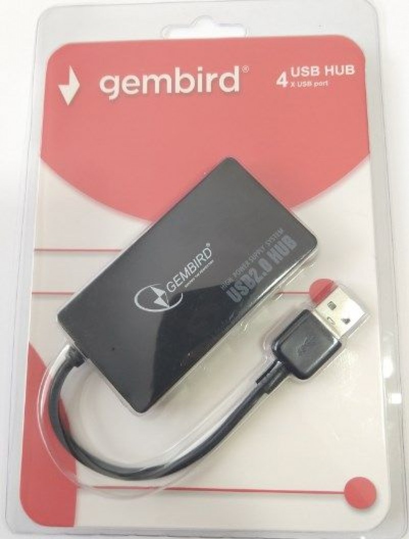 UHB-U2P4-02 Gembird USB2.0 4-port HUB, black