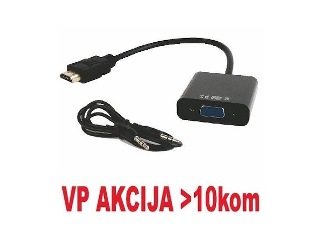 A-HDMI-VGA-06 ** Gembird  HDMI to VGA + AUDIO adapter cable, single port (alt A-HDMI-VGA-03, 439)