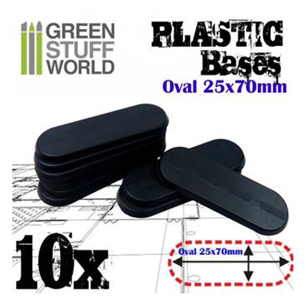 Plastic Oval Pill Base 25x70mm (pack x10) - Bikes