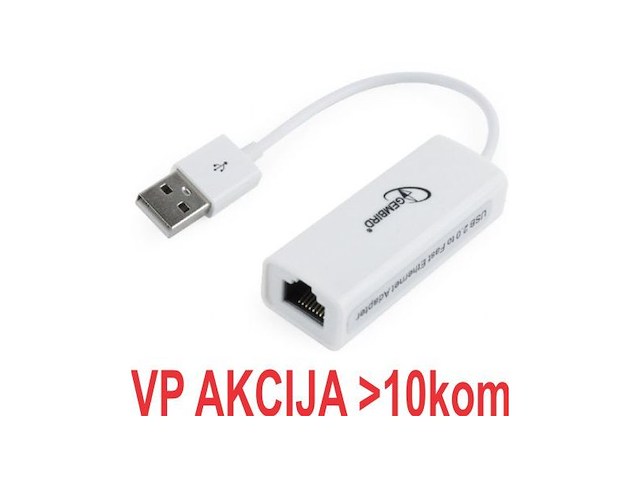 NIC-U6** Gembird USB 2.0 to Fast Ethernet LAN adapter 10/100 white,  mrezna kartica (399)