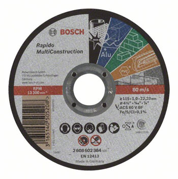 Bosch Rezna ploča ravna Rapido Multi Construction 115mm 2608602384