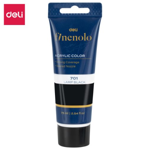 Akrilna boja 701 LAMP BLACK CRNA 75ml C75-BK Finenolo, DELI