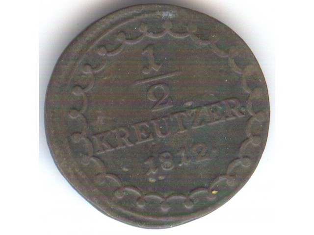 Austrija 1/2 kreuzer 1812 S