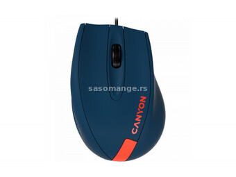 CANYON M-11, Wired Optical Mouse with 3 keys, DPI 1000 With 1.5M USB cable,Blue-Red,size 68*110*3...