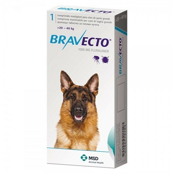 BRAVECTO TABLETA ZA ZVAKANJE ZA PSE 20-40KG, lek dostupan u prodavnici