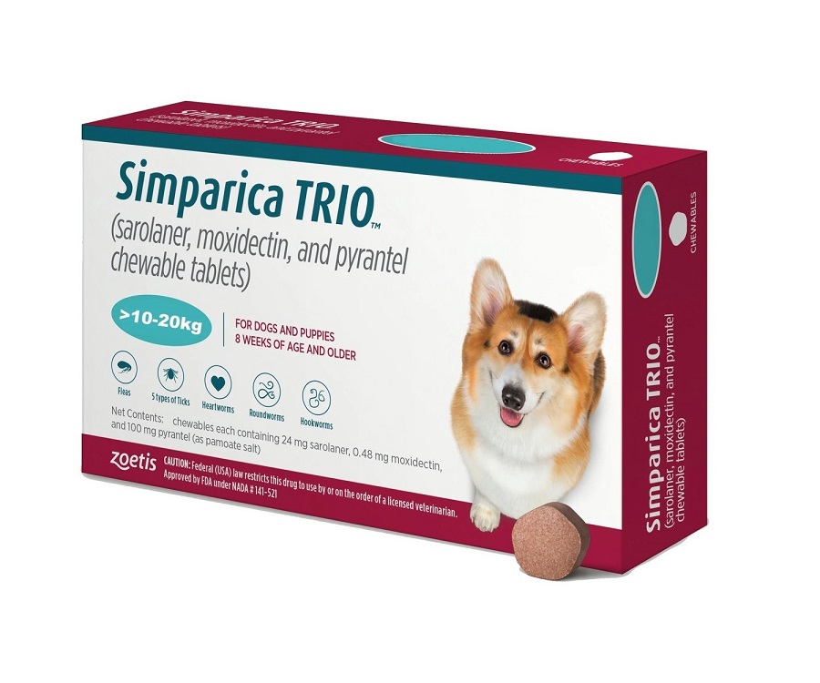 Simparica Trio 10-20kg, jedna tableta, kupovina u prodavnici