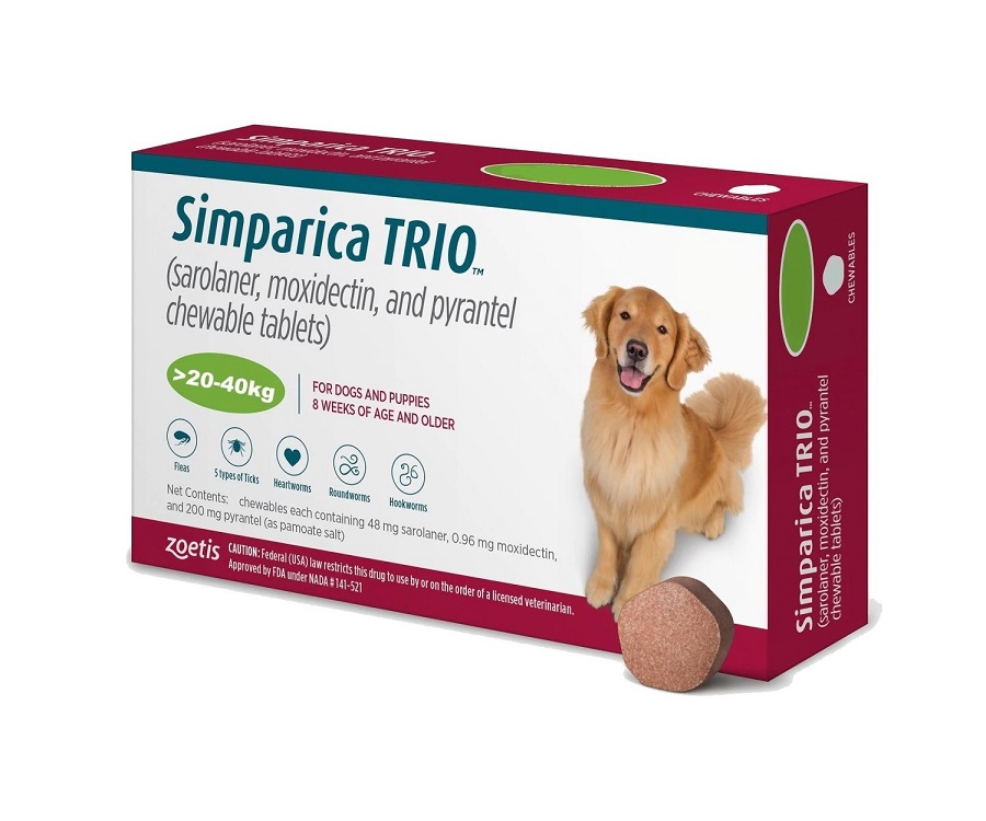 Simparica trio 20-40kg, jedna tableta, kupovina u prodavnici