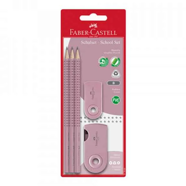 Grafitna olovka FC set polyblister 2 graf. ol pink + rezač + gumica Sleeve
