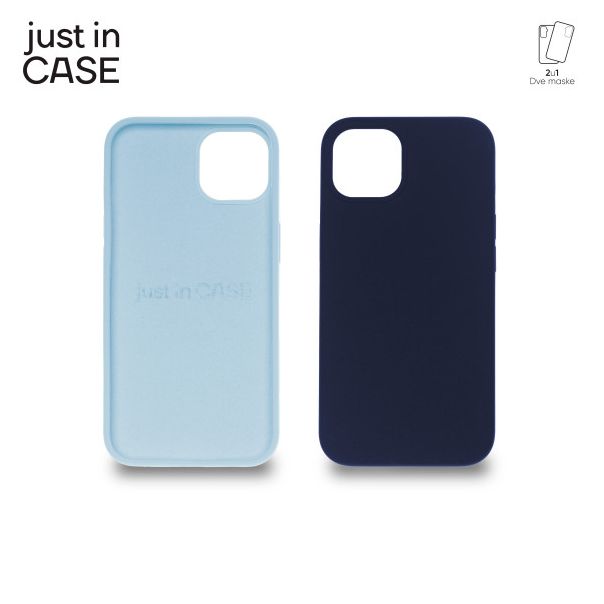 JUST IN CASE 2u1 Extra case MIX za iPhone 13, teget/baby plava