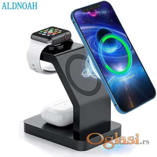 Bezicni punjac 3u1 za Apple, Smart Telefon, Sat, Slusalice
