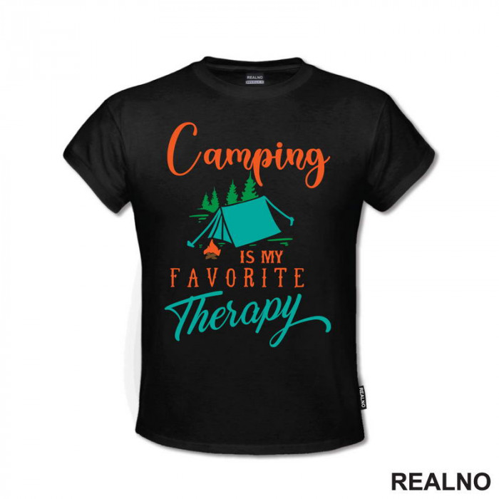 CAMPING IS MY FAVORITE THERAPY - COLORS - PLANINARENJE - KAMPOVANJE - PRIRODA - NATURE - MAJICA