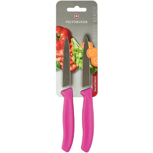 Victorinox kuhinjski nož reckasti i ravni, roze, 2/1