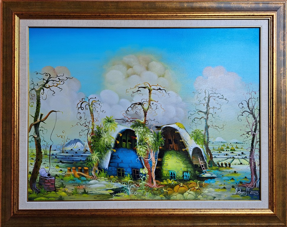 Bunar, Adam Mezin, ulje na platnu, sa 79×99 cm, bez 60×80 cm, sertifikat, 600 eura