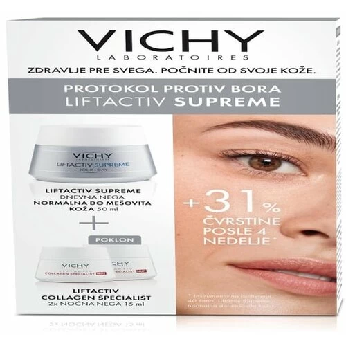 Vichy Liftactiv Supreme krema za suvu kozu 50ml+ Liftactiv Collagen specialist dnevna i noćna krema promo